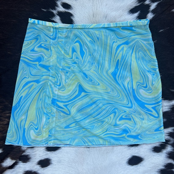 Skirts | Mint Green Turquoise Sheer Mesh Stretchy Waistband See Thru ...